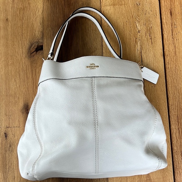 Coach | Bags | Coach Cream Pebbled Leather Lexy Handbag | Poshmark